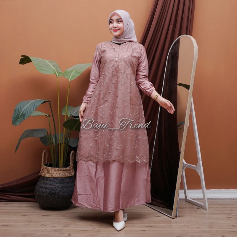 Jual TERBARU 2024 Gamis mutiara Tile/Gamis kekinian/Gamis Kondangan ...