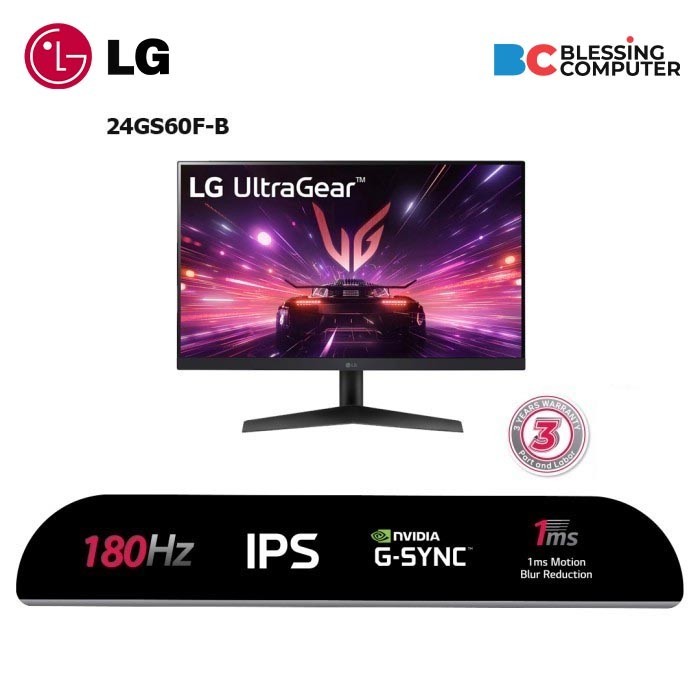 Jual Monitor LG 24GS60F-B UltraGear FHD IPS 180Hz 1ms Gaming | Shopee Indonesia