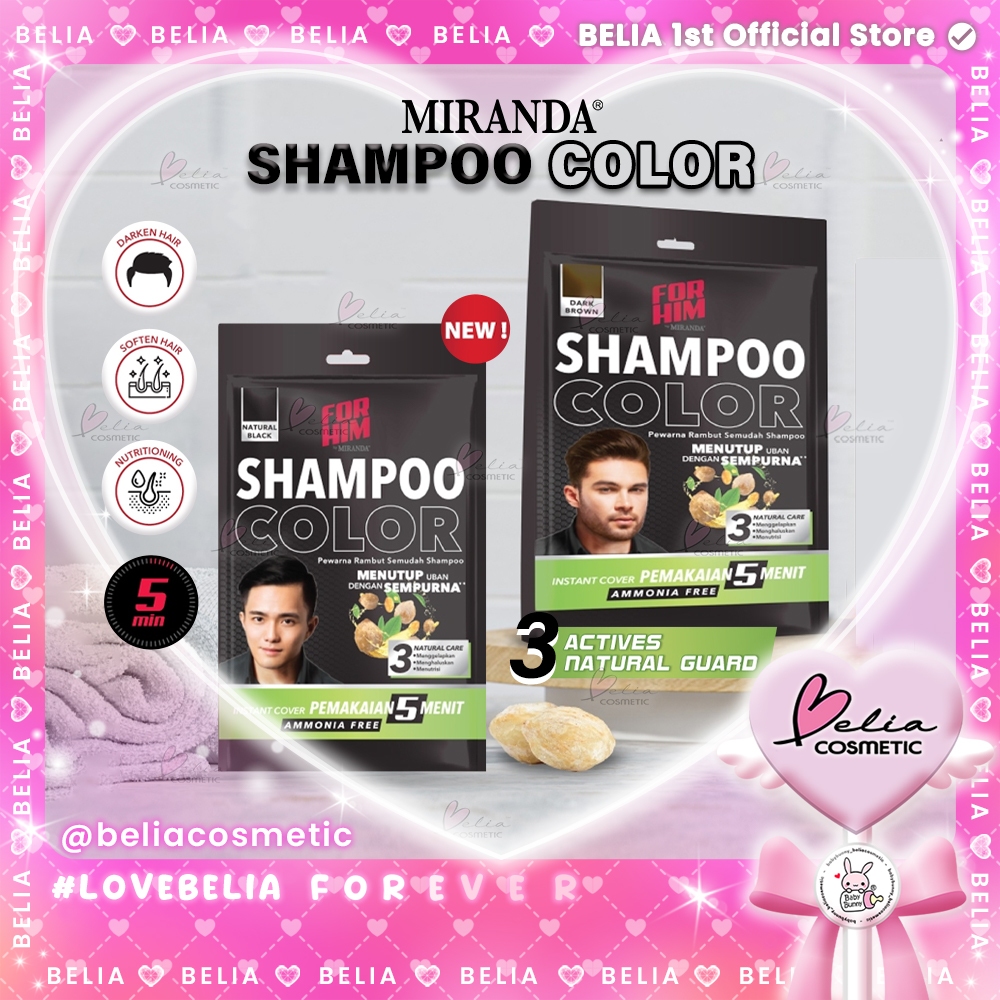 Jual BELIA FOR HIM MIRANDA Shampoo Color 20ml | Pewarna Rambut | Dark ...