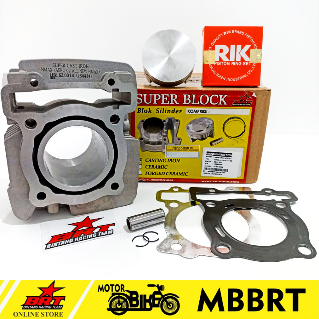 Jual BLOK CAST IRON DOUBLE COOLER PISTON BRT NMAX AEROX LEXI WR 155 ...