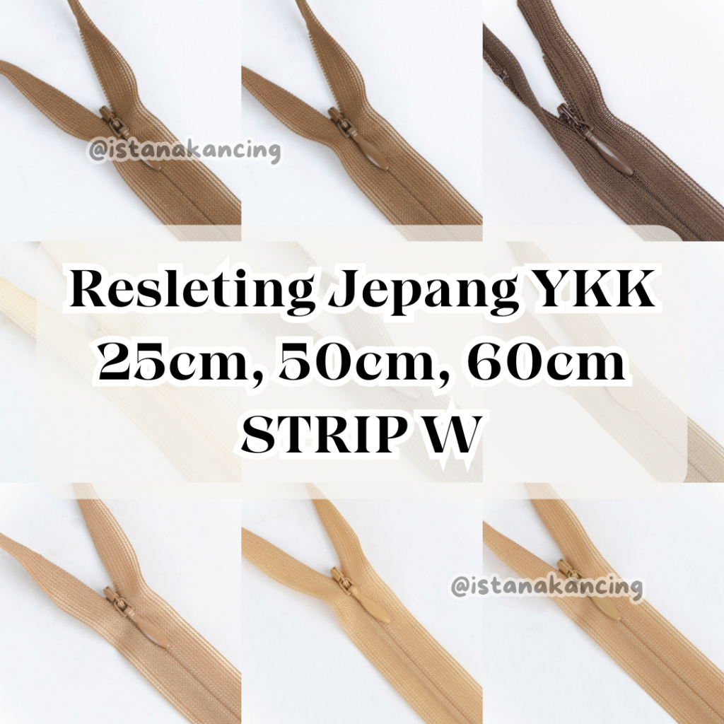 Jual Resleting YKK Original Jepang Ukuran 25cm 50cm 60cm Zipper Jepang Strip W | Istanakancing ...