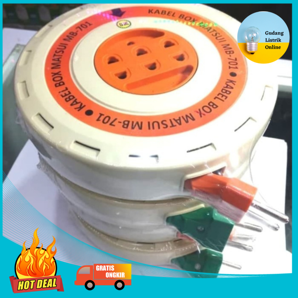 Jual Kabel Roll Box Kabel Stop Kontak 3 Lubang Matsui Kabel 5 meter 8 ...