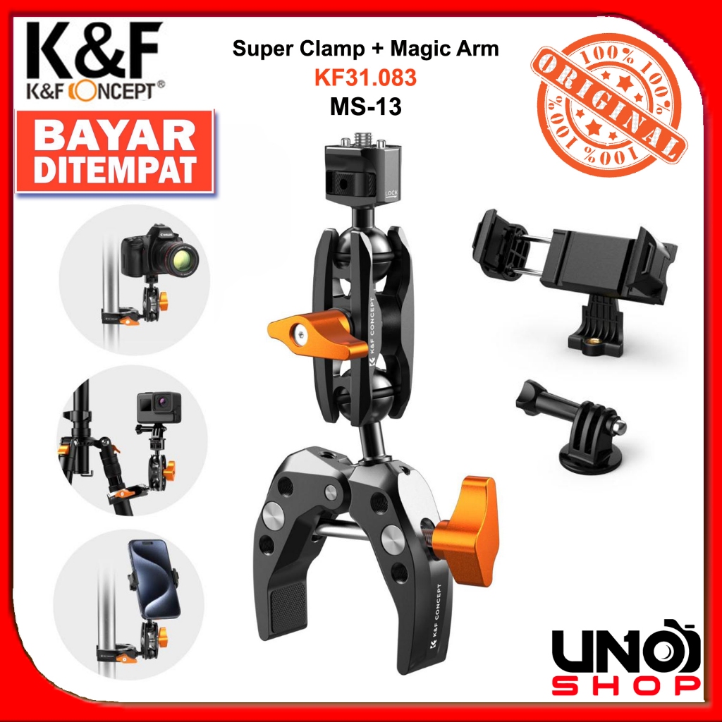 Jual K&F Concept Multifunctional Magic Arm Super Clamp KNF MS13 - 60mm ...