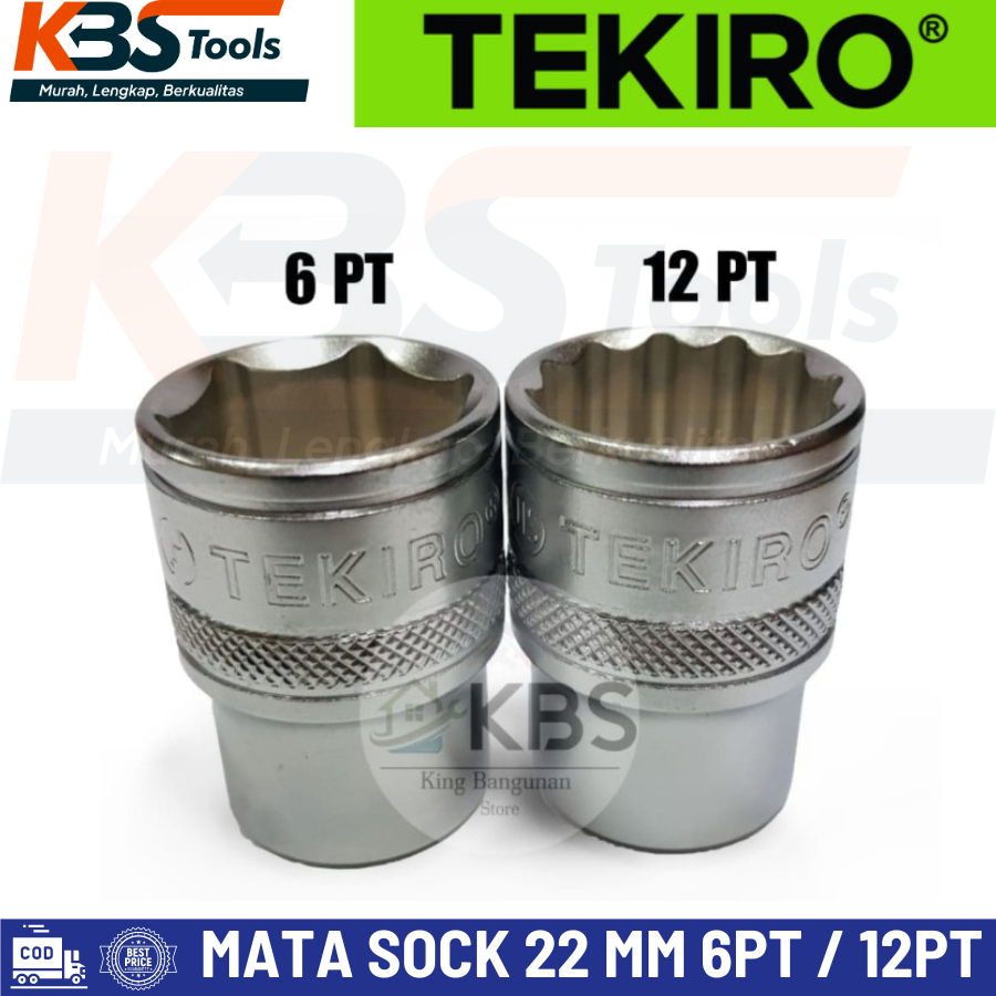 Jual TEKIRO Mata Sock 1/2" 22mm Mata Sok 22 mm Socket 6 PT / 12 PT Original | Shopee Indonesia