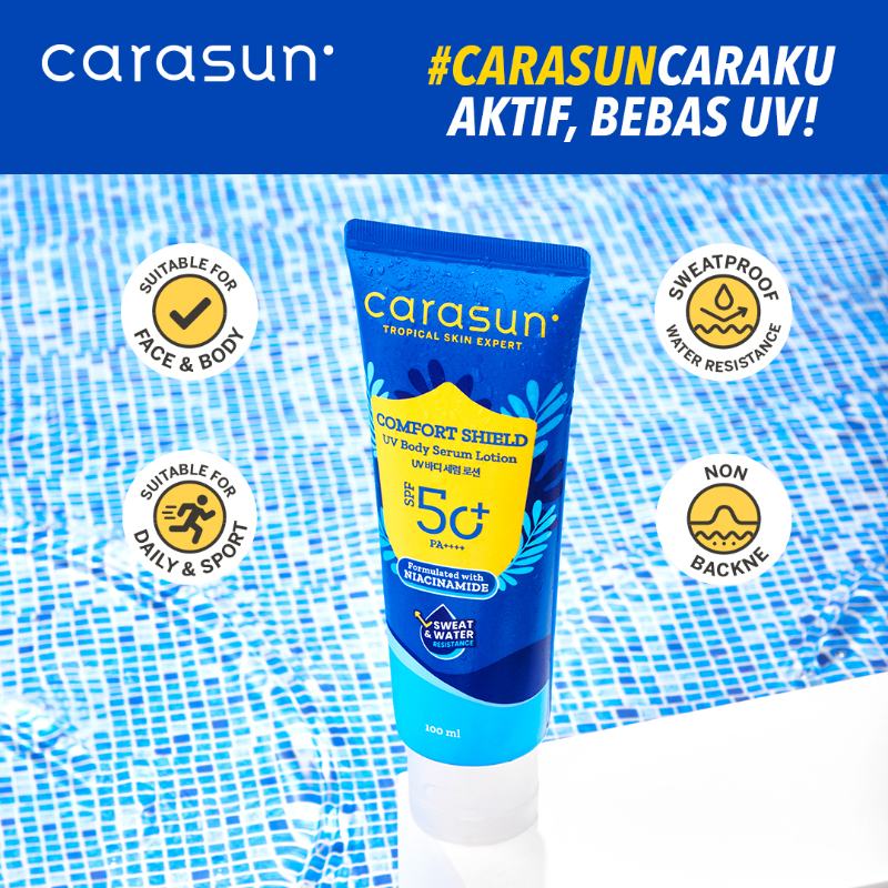 Jual CARASUN Comfort Shield UV Body Serum Lotion, Size - 100 ml | Shopee Indonesia