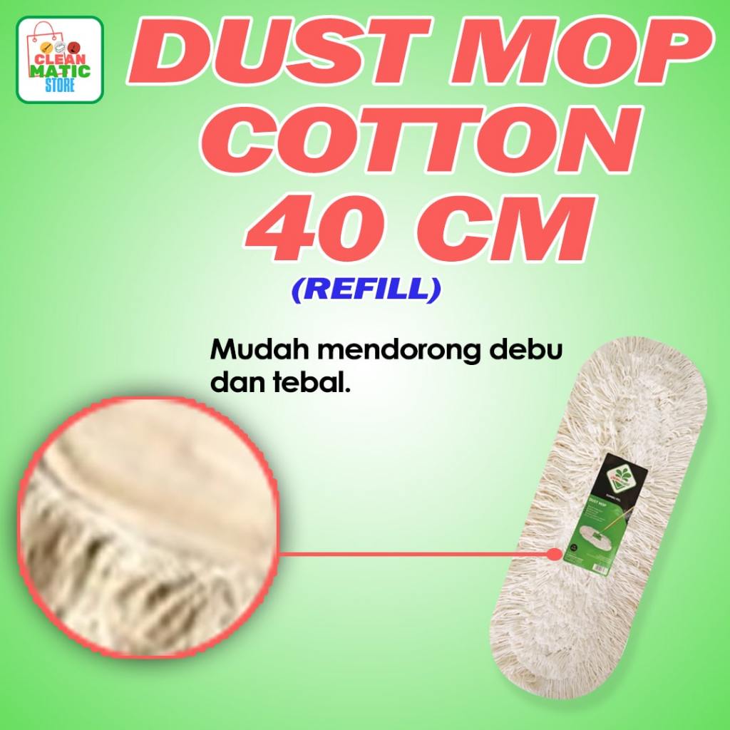 Jual Clean Matic - Dust Mop Refill 40 CM - Isi Ulang Pendorong Debu 40 ...