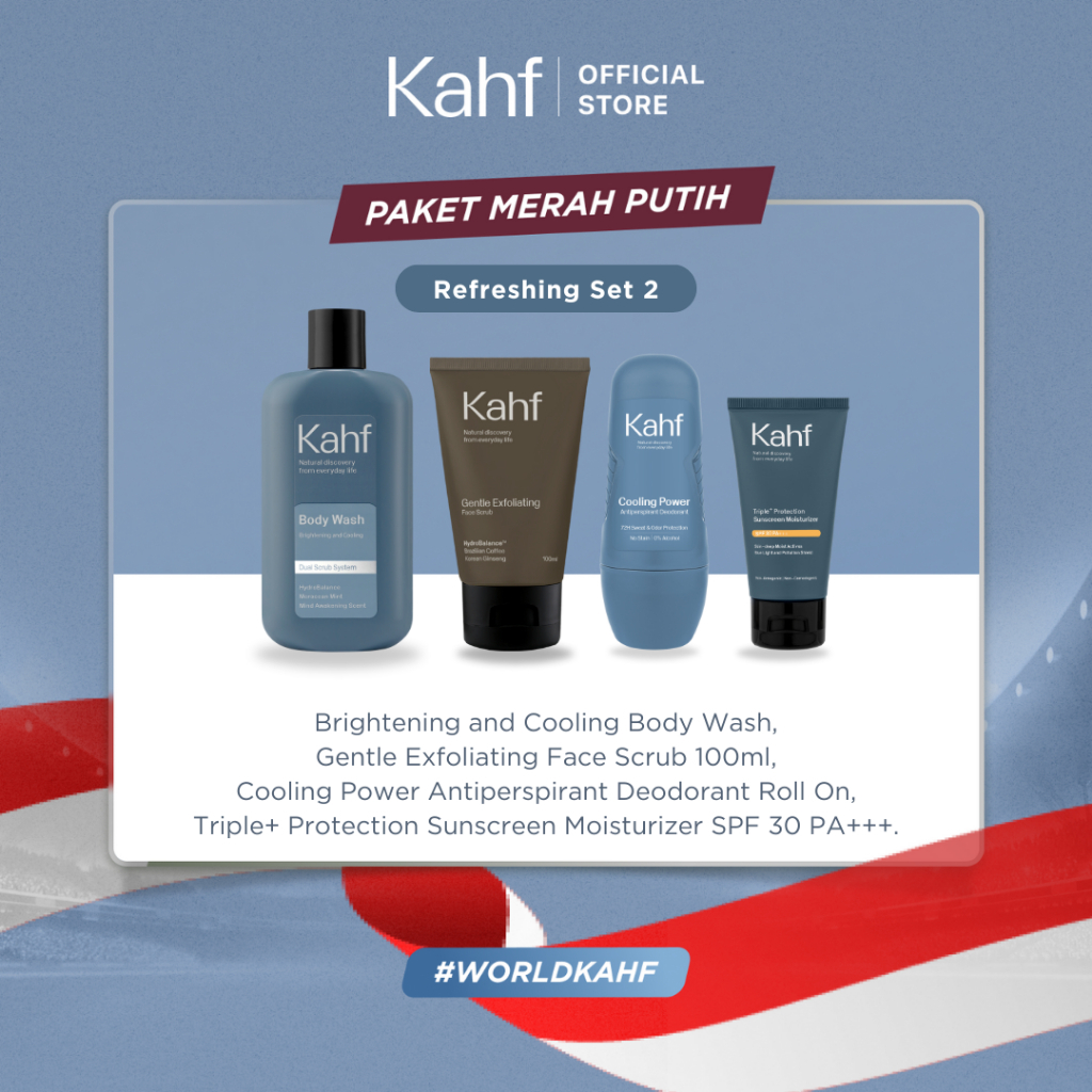 Jual MFI - KAHF Paket Personal Care Isi 4 (Face Wash, Body Wash, Sunscreen, Deodorant) | Shopee ...