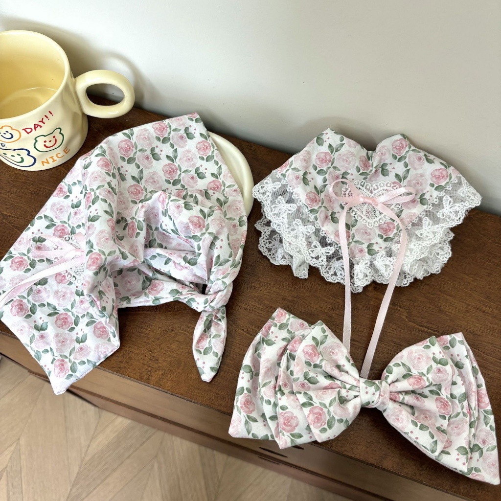 Jual Pita Rambut Cottagecore Rose Watercolor / Scrunchie Lace Renda ...