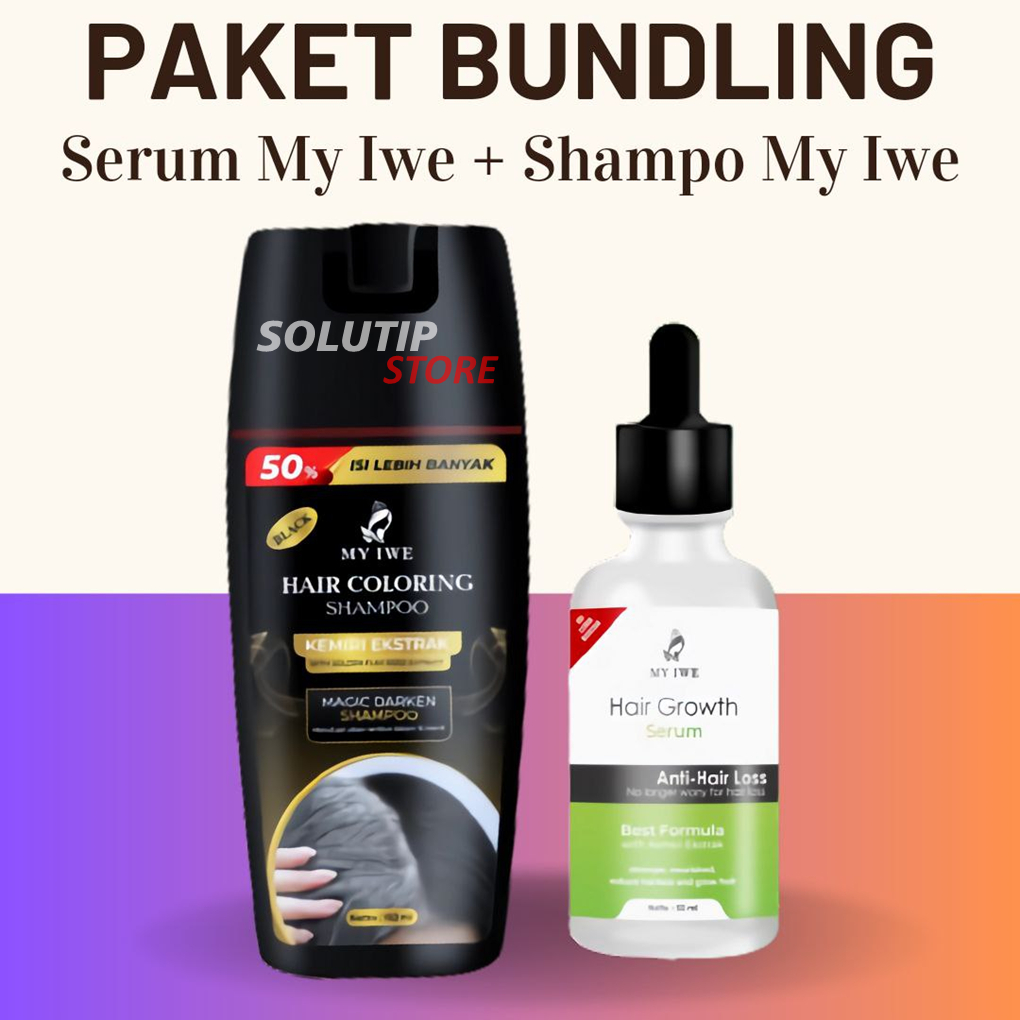 Jual Paket My Iwe Shampoo My Iwe Hair Growth Serum Perawatan Rambut ...