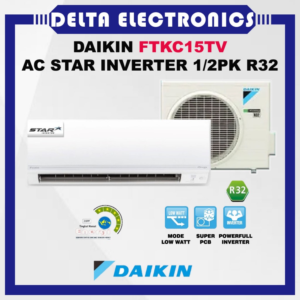 Jual Daikin FTKC15TV New Star inverter AC 1/2PK R32 - Unit Only ...