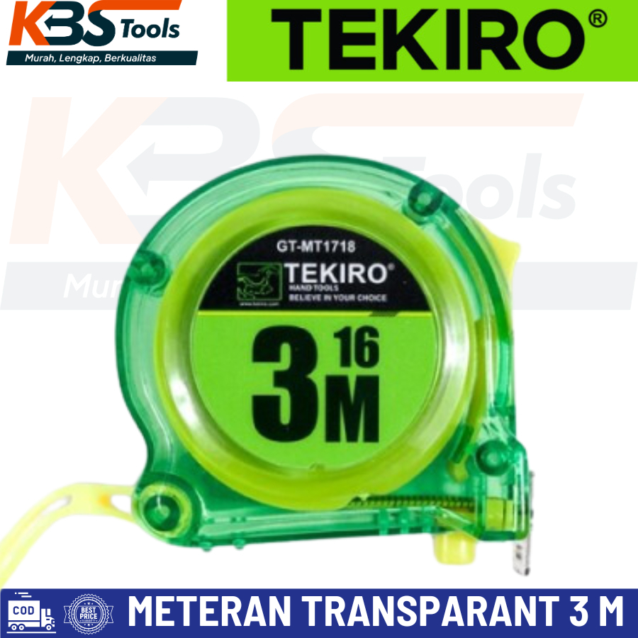 Jual TEKIRO Meteran 3m transparant / Meteran Tangan / Meteran Roll 3 ...