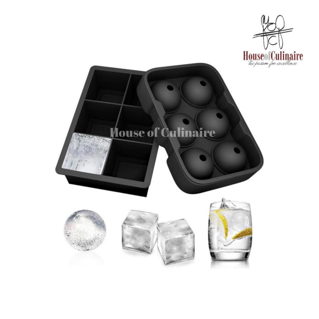 Jual Cetakan Es Batu Besar Kotak dan Bulat 6 Slot / 1 Set | Shopee ...