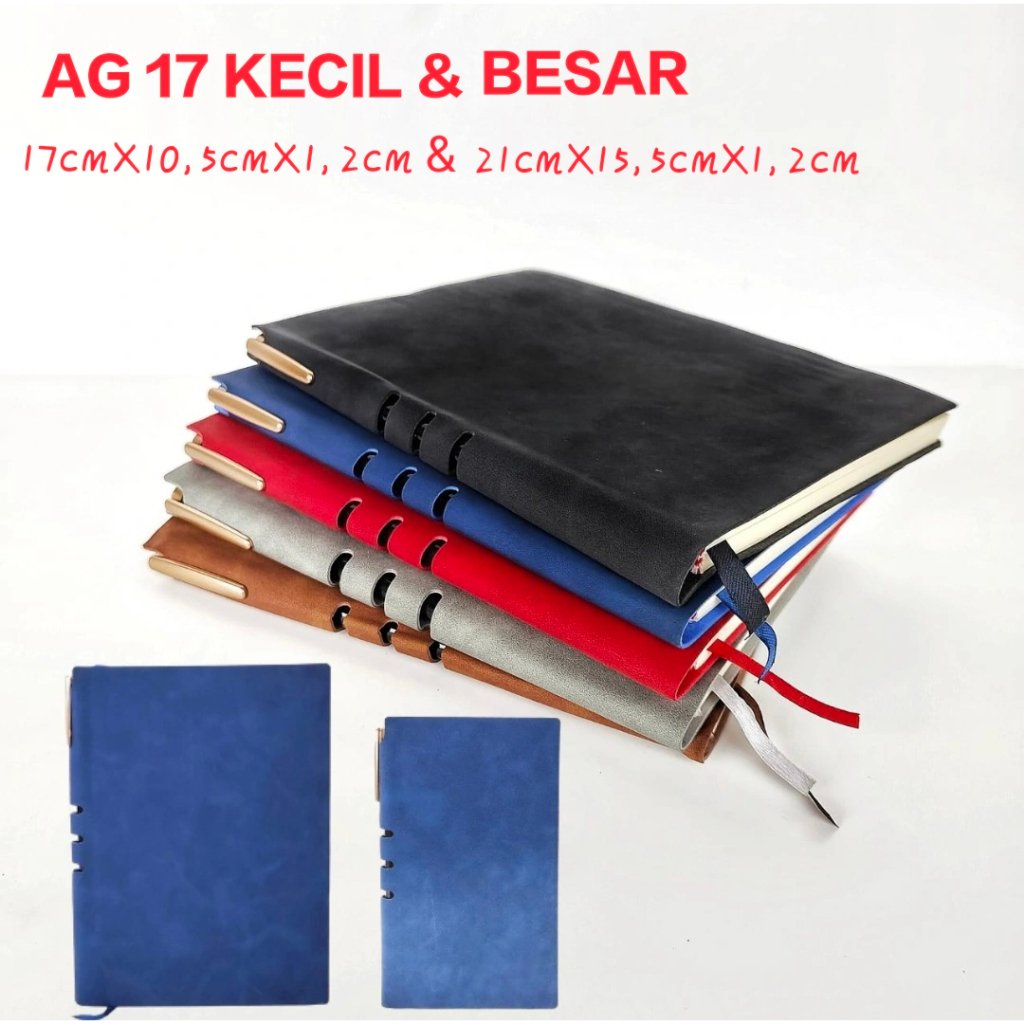 Jual Buku Tulis Agenda AG17 Besar dan Kecil, NoteBook Cover Kain, Buku Tulis Memo Bergaris, Soft ...