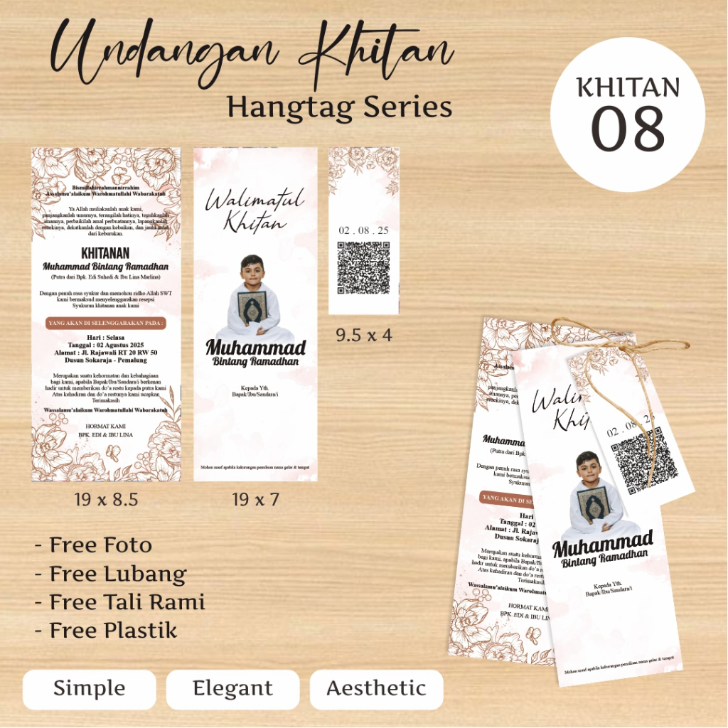 Jual Undangan Khitan Hangtag | Undangan Sunatan | Undangan hangtag ...