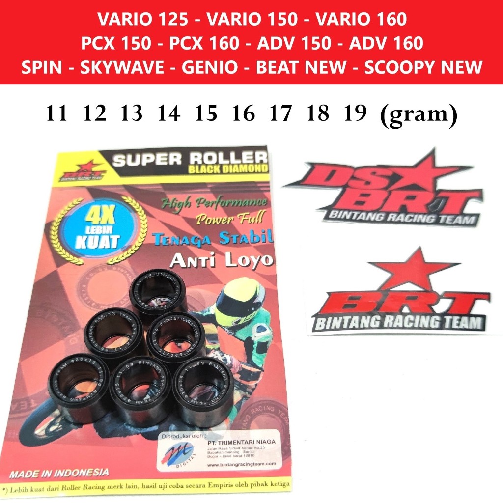 Jual Roller Roler BRT GENIO VARIO 125 VARIO 150 PCX 150 160 ADV 150 160 BEAT NEW DELUXE SCOOPY ...