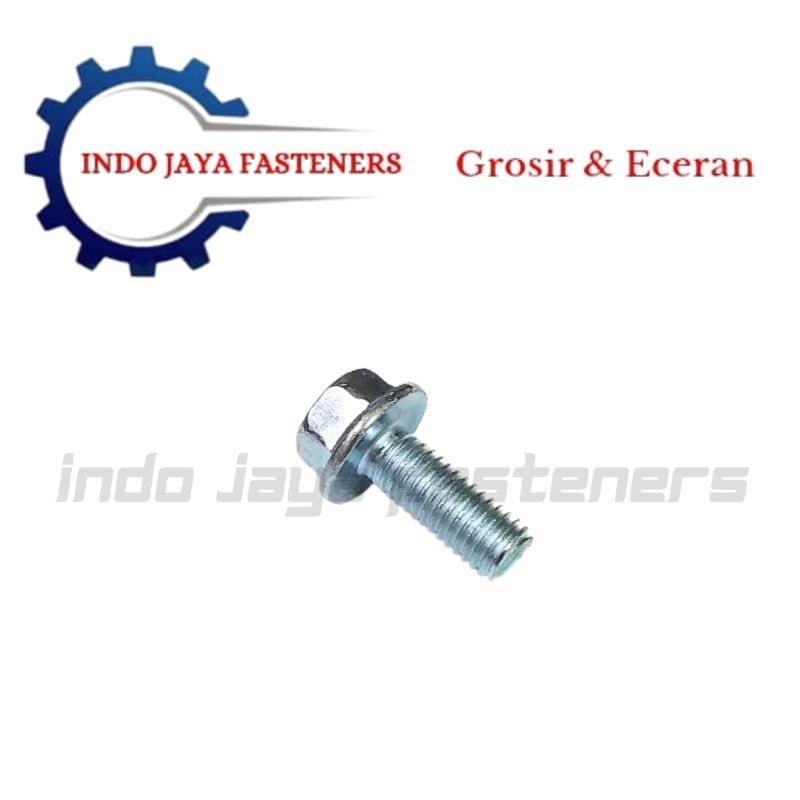 Jual Baut Baud Flange M8 x 20 Kunci 12 Baut Topi Flange Bolt Putih | Shopee Indonesia