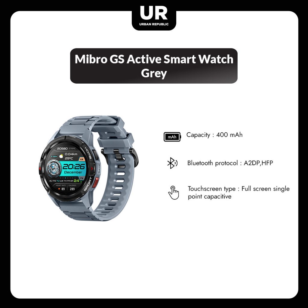 Jual Mibro GS Active Smart Watch - Grey | Shopee Indonesia
