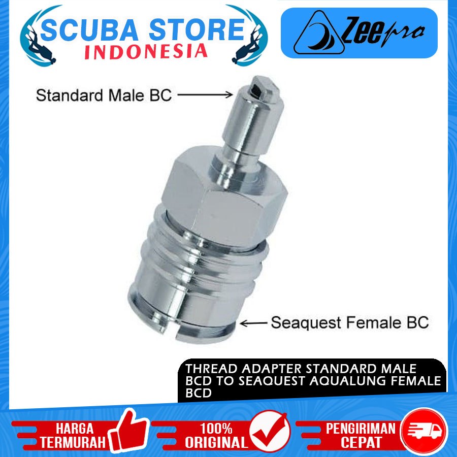 Jual Thread Adapter Standard Male BCD To Seaquest Aqualung Female ...