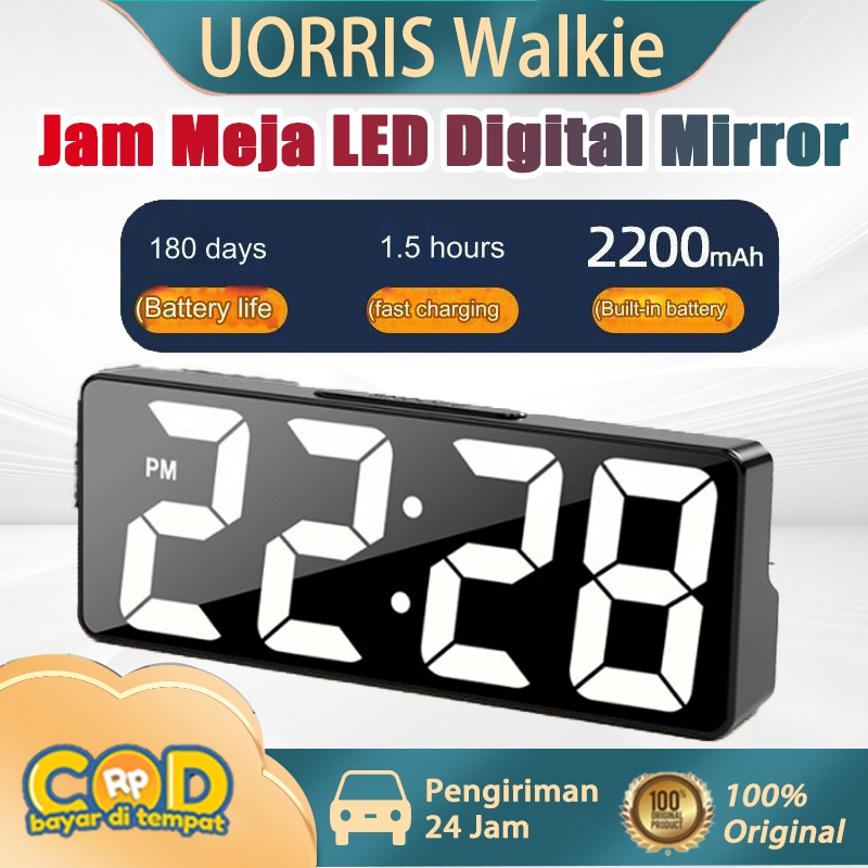 Jual Jam Meja LED Digital Mirror Alarm Jam Alarm Dinding Meja Digital ...