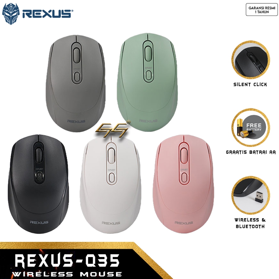 Jual REXUS Q35 Q-35 Q 35 Mouse Office Bluetooth Wireless Silent Click ...