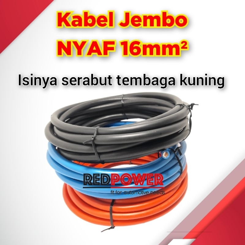 Jual Kabel NYAF jembo atau supreme 16mm serabut tunggal cocok otomotif, grounding dan mesin ...