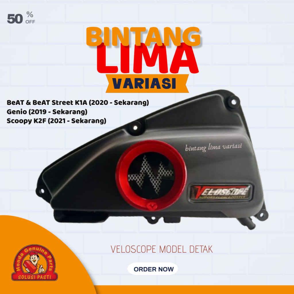 Jual Tutup filter beat deluxe Genio Scoopy 2020/2021 Velocity Veloscope ...
