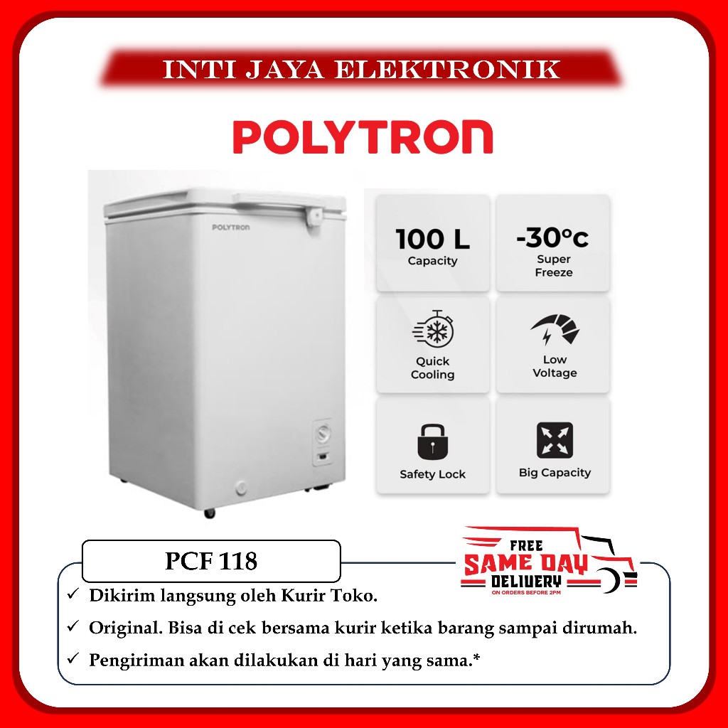 Jual FREEZER BOX POLYTRON 100 LITER PFC-118 POLYTRON CHEST FREEZER ...