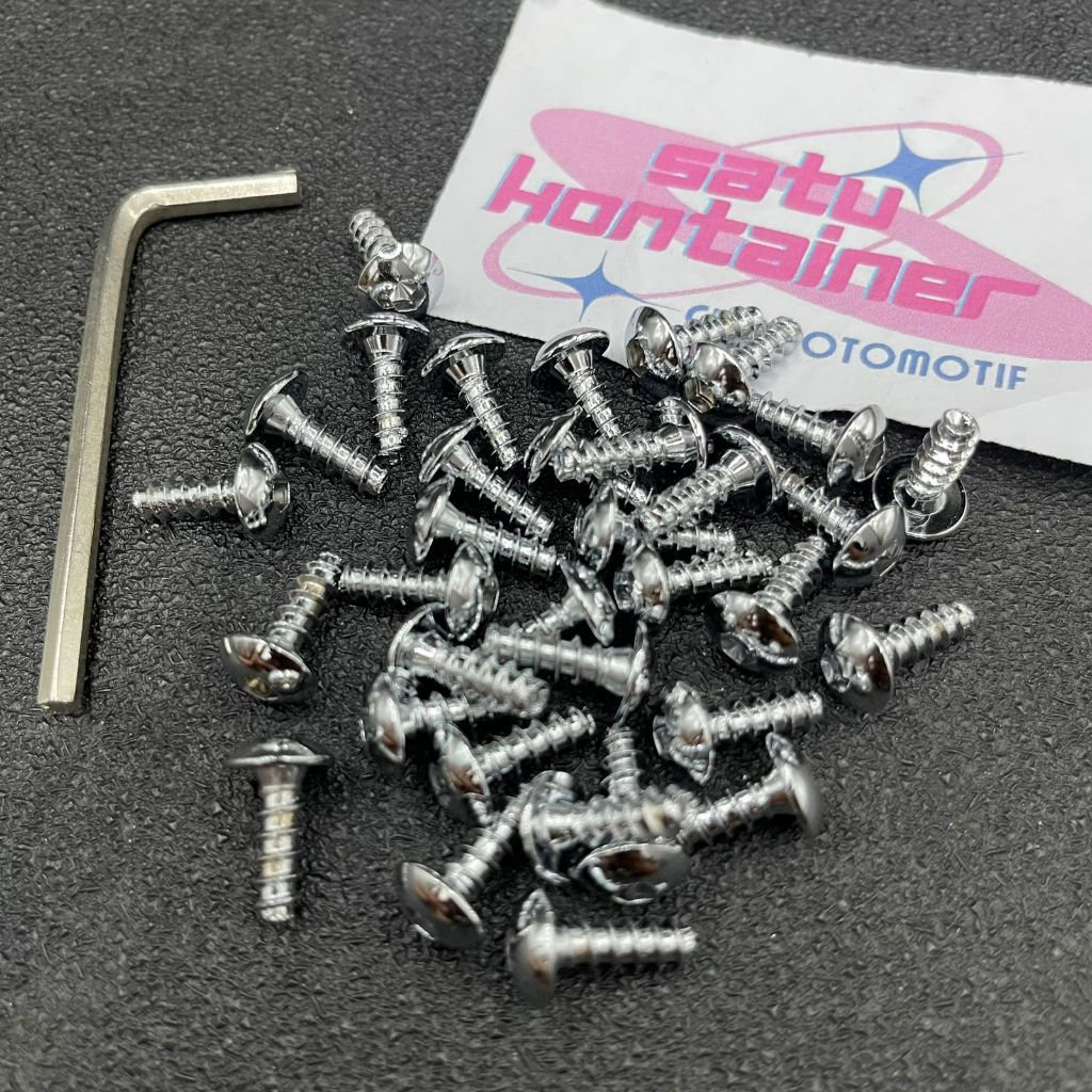 Jual Baut body L crom baut body full set 34pcs baut yamaha MX dan Mio ...