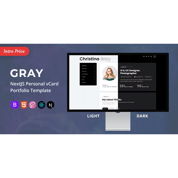 Jual Gray - NextJS Personal vCard/Portfolio Template | Shopee Indonesia