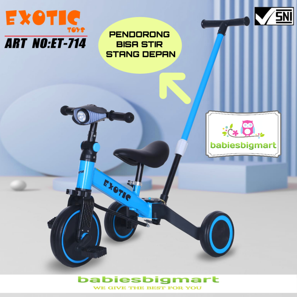 Jual BALANCE BIKE EXOTIC ET 709 -7 ET 714 NUWA T32 DORONGAN ATUR BELOK STIR 6 IN 1 SEPEDA ANAK ...