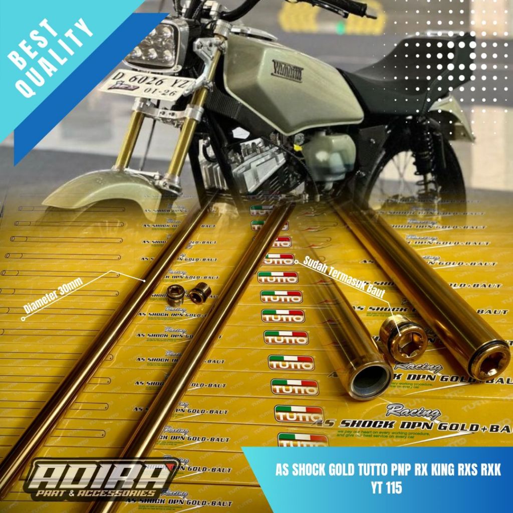 Jual AS SHOCK GOLD RX KING TUTTO RACING AS 30MM ( SEPASANG ) | Shopee ...