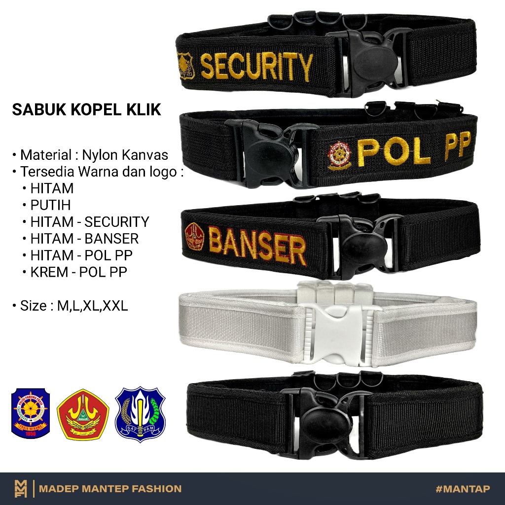 Jual Sabuk Kopel Security Satpam Tacktical Banser Pol PP Hitam Kopel ...