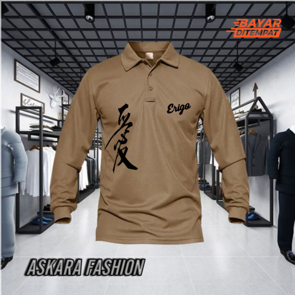 Jual COD T-shrit POLO kerah Logo er190 Text hitam Print Kaos Kerah Dewasa Shirt / Kaos Wangki ...