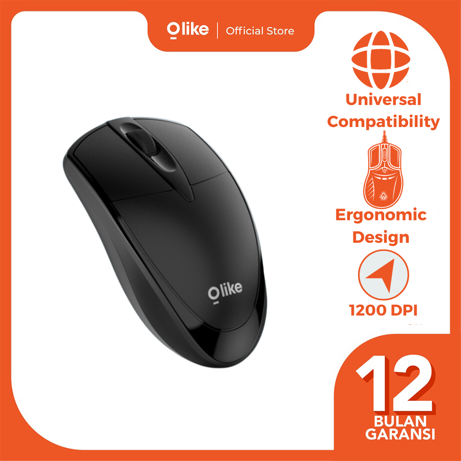 Jual Olike M102 Mouse Kabel 1200 DPI Standar Wired USB Kerja Office PC ...