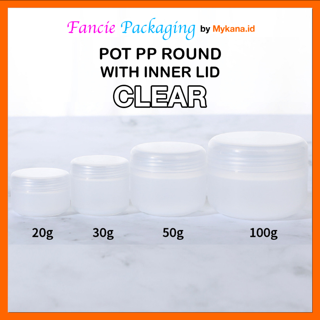 Jual Pot Cream 10 20 30 50 100 250 gr gram PP Round CLEAR Color ...