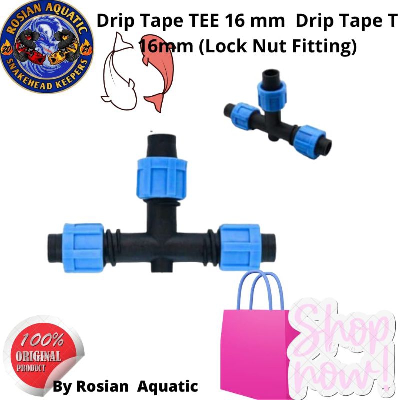 Jual Drip Tape TEE 16 mm Drip Tape T 16mm (Lock Nut Fitting) | Shopee ...