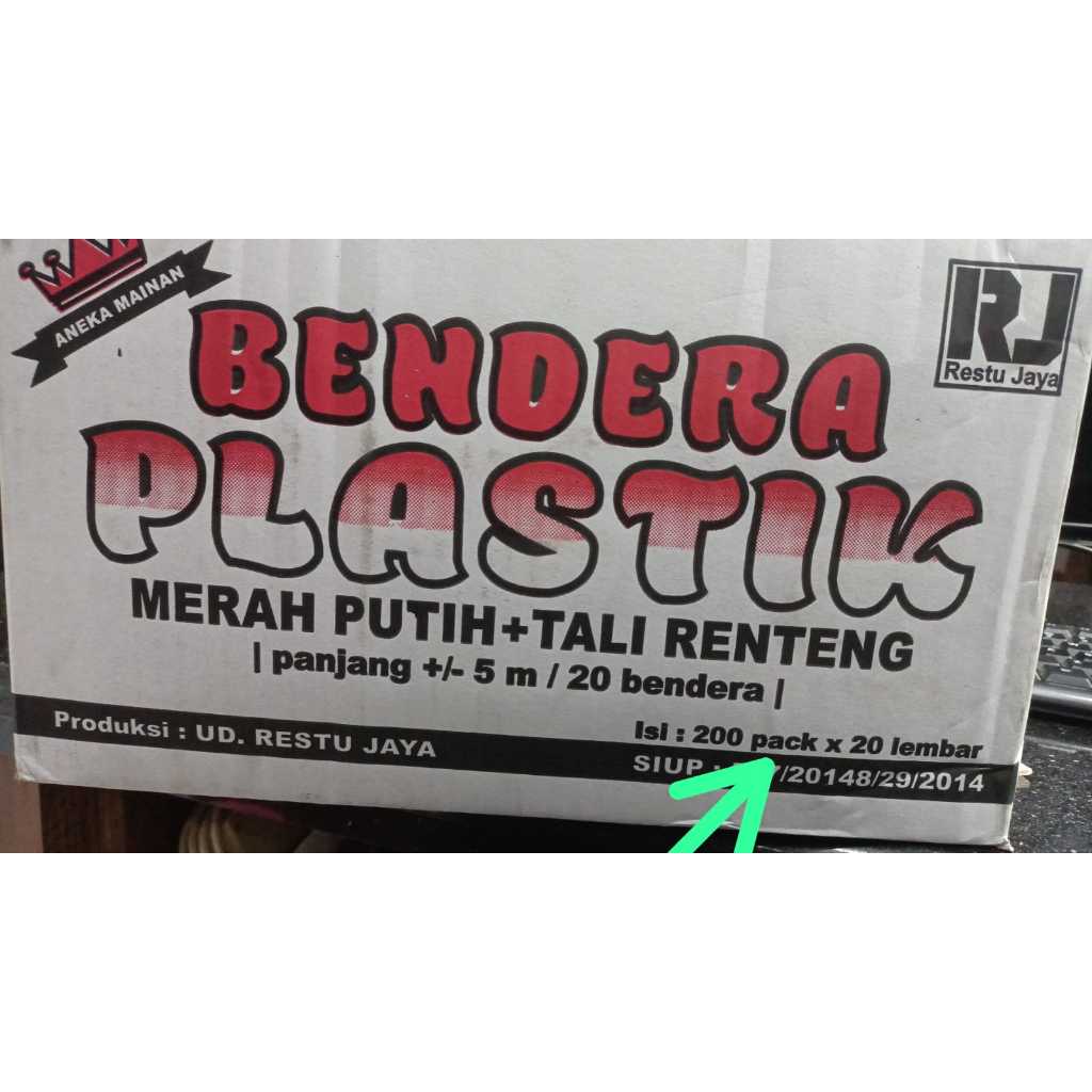 Jual 1 Dus Bendera Plastik Merah Putih Renteng (Sudah Bertali tinggal ...
