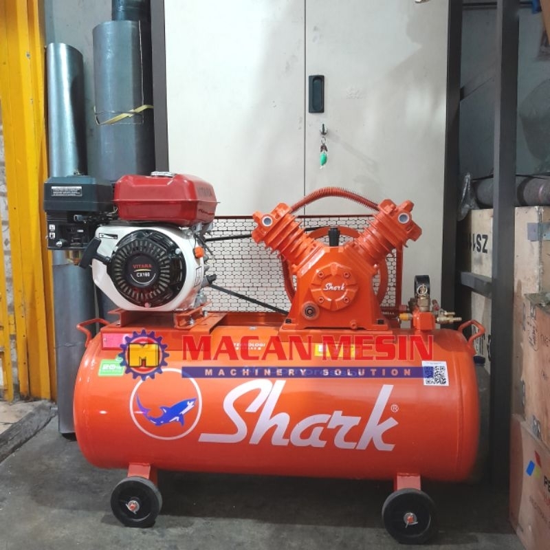 Jual MESIN COMPRESSOR SHARK 1 HP KOMPLIT MESIN PENGGERAK 5,5 HP ...