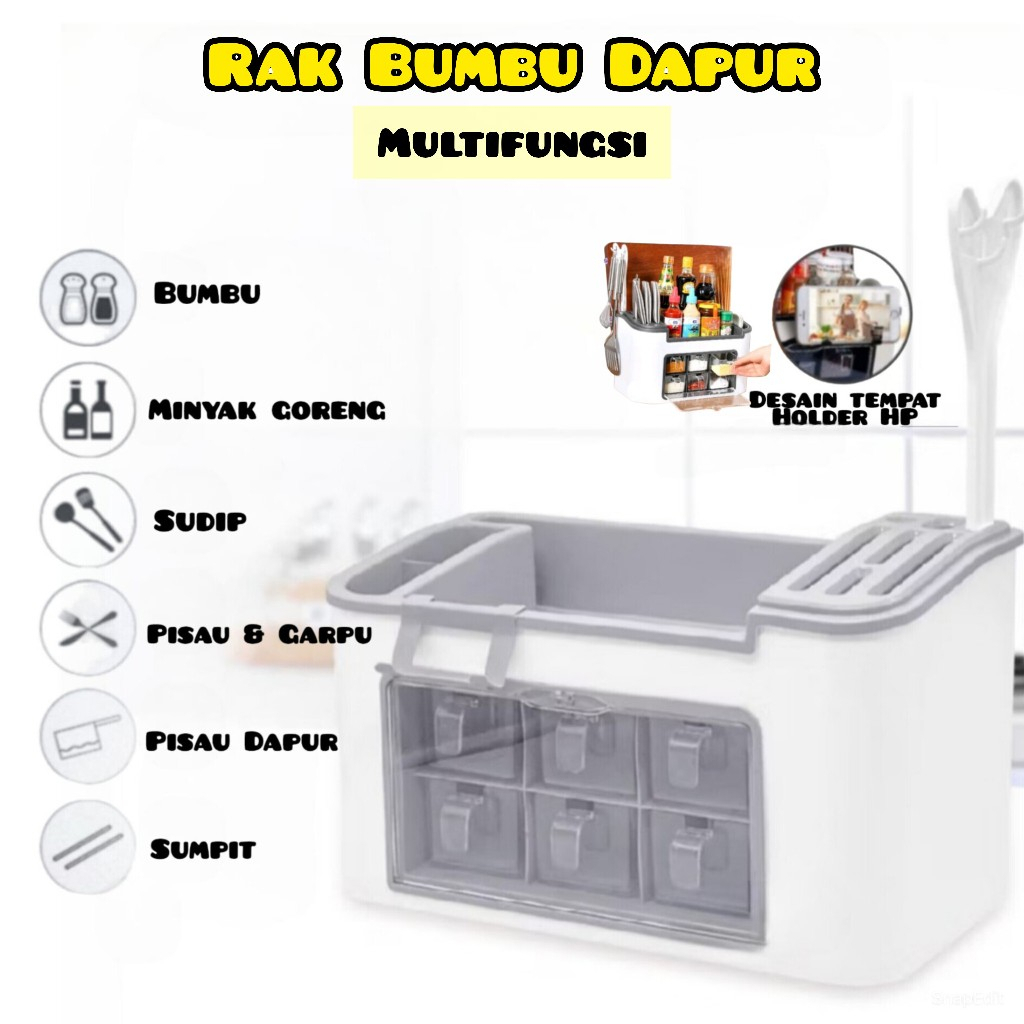 Jual Rak Bumbu Dapur Multifungsi Dengan 6 Laci Tempat penyimpanan Bumbu ...