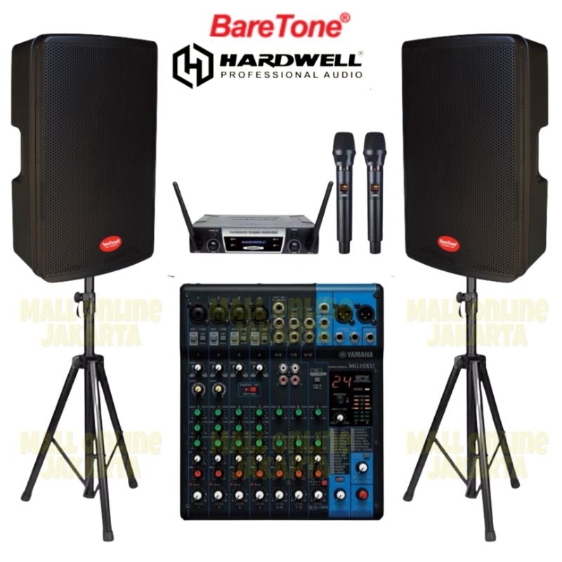 Jual Paket Speaker aktif Baretone 15 inch Max 15Rc sound system yamaha | Shopee Indonesia