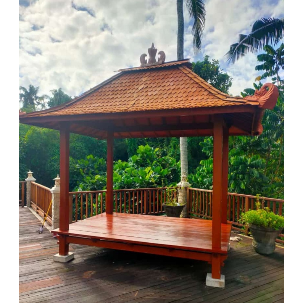 Jual Gazebo Kayu Jati Model Joglo | Saung Santai Atap Sirap | Rumah ...