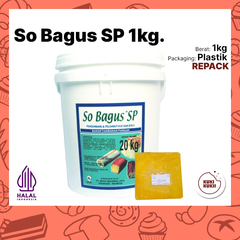 Jual So Bagus SP Pelembut Kue REPACK 1kg | So Bagus SP Cake Emulsifier ...