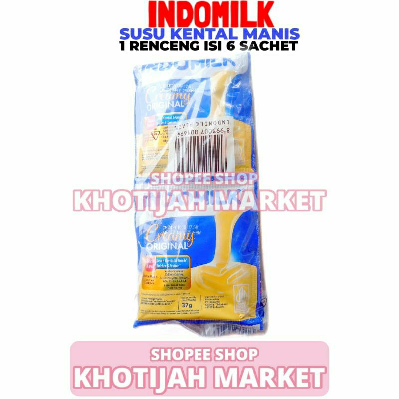 Jual Susu Kental Manis Indomilk Vanilla 1 Renceng Isi 6 Sachet 37 Gram ...