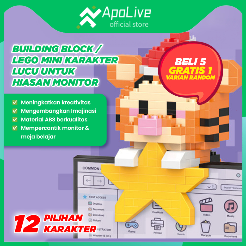 Jual Mainan Lego Mini Untuk Monitor/Building Blocks Pixar Disney/Nano ...