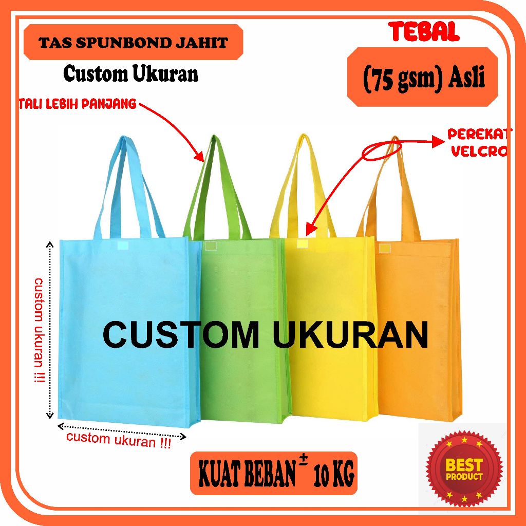 Jual Tas Spunbond Custom Ukuran Tas Goodybag Custom warna dan ukuran ...