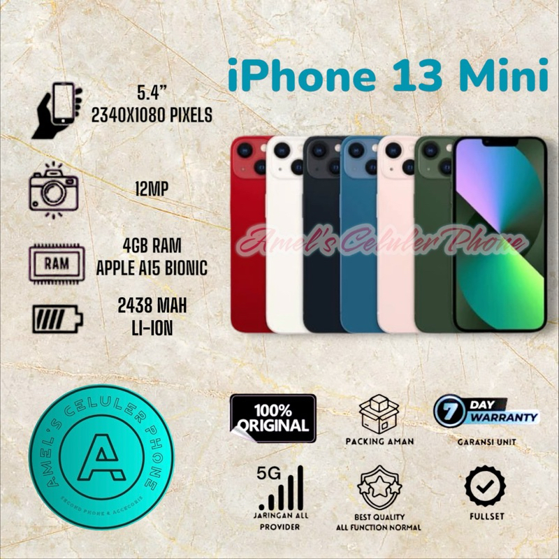 Jual IPHONE 13 MINI + APPLE + SECOND + SEKEN + EX INTER + ORIGINAL + FULLSET + 128GB + 256GB ...