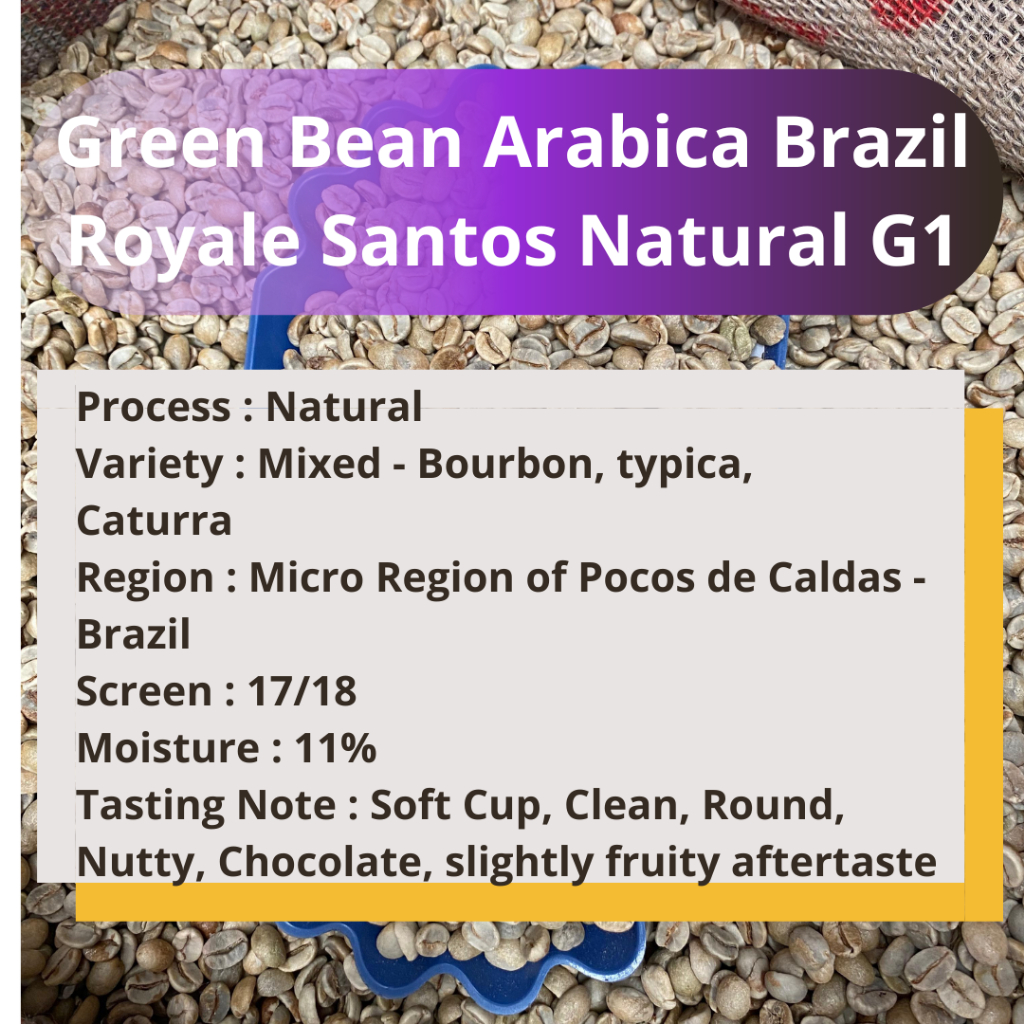 Jual Kopi Green Bean Arabica Brazil Royale Santos Natural G1 1KG kopi mentah | Shopee Indonesia