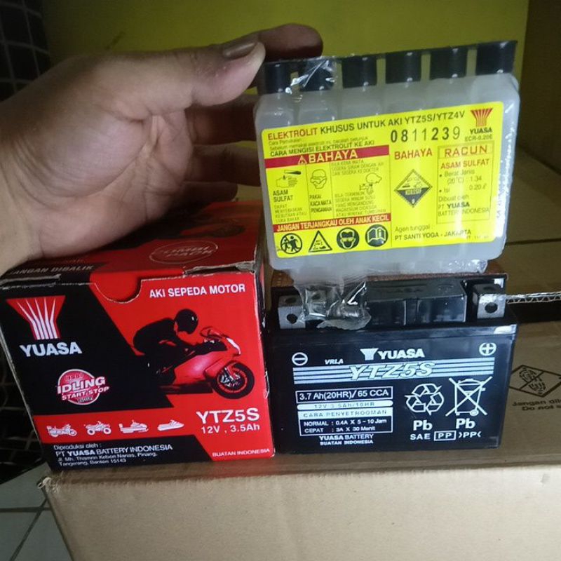 Jual Aki Kering YUASA YTZ5S Beat Vario Mio j 12V 3,5AH | Shopee Indonesia