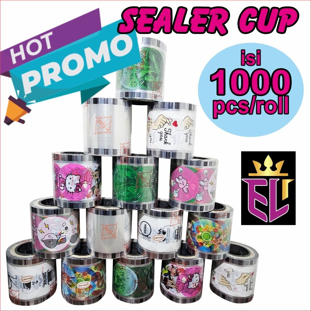 Jual PLASTIK LID ISI 1000 / SEL CUP DAUN TEH/ CUP SAELER MOTIF BUAH ...