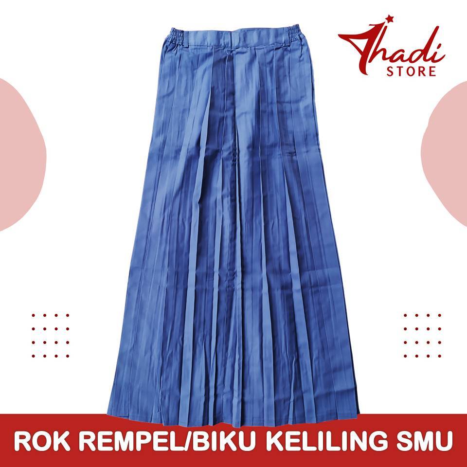 Jual Rok Sekolah Biku Rempel SMA Panjang Biru Langit Drill | Shopee ...